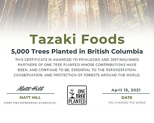 Certificates - Tazaki Foods